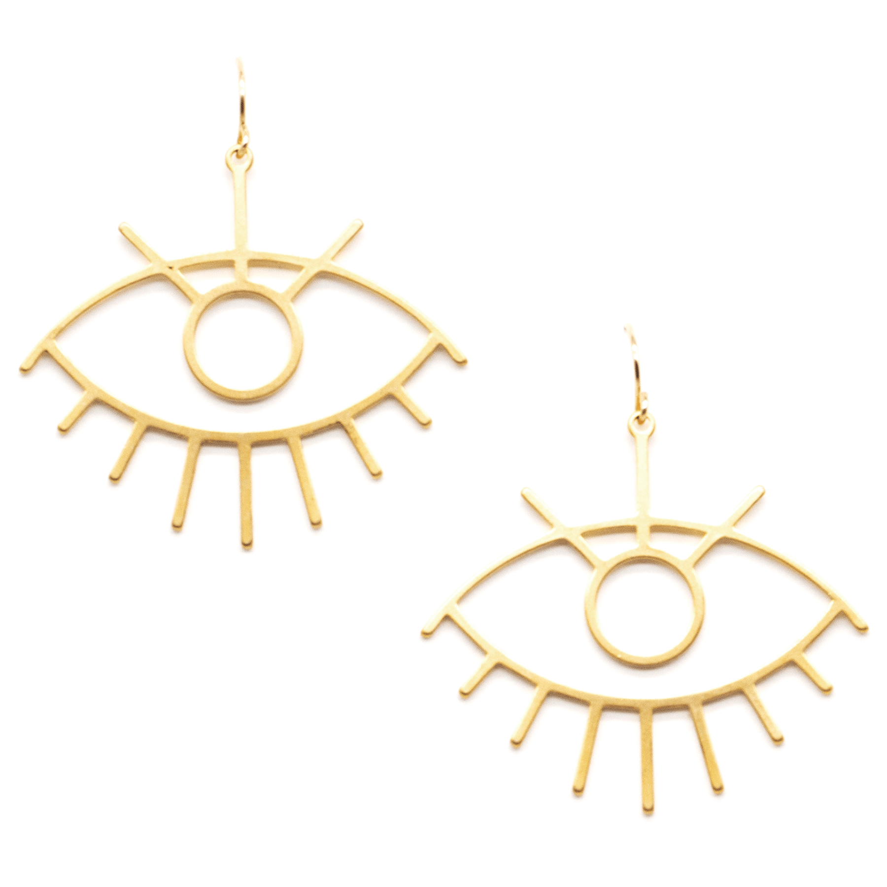 Matte Gold Evil Eye Earrings